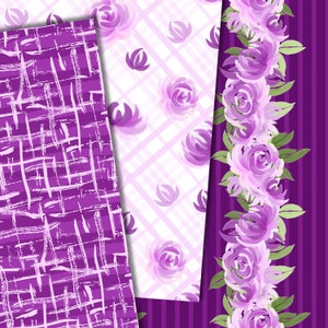 Unicorn Digital Paper Unicorn Pattern Floral Unicorn Purple - Etsy