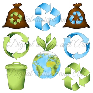 Earth Day Clipart, Earth Clipart, Recycle Clipart, Globe Clipart ...