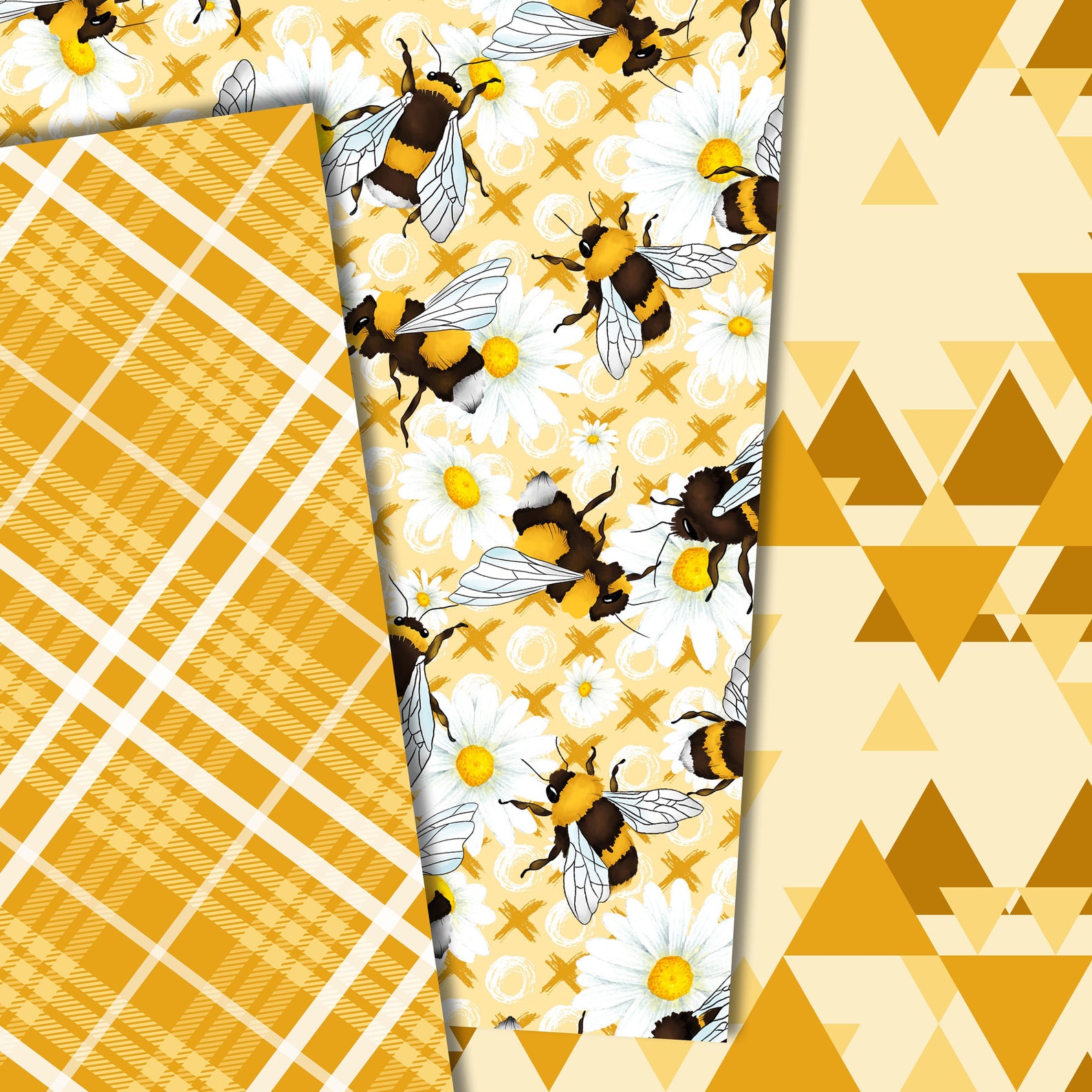 Bee Digital Paper Bees Seamless Pattern Handpainted Bee - Etsy