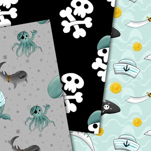 Pirate Paper, Pirate Pattern, Shark Paper, Shark Pattern, Sea Paper ...