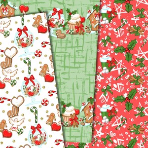 Christmas Digital Paper, Christmas Sweets Paper, Christmas Paper ...