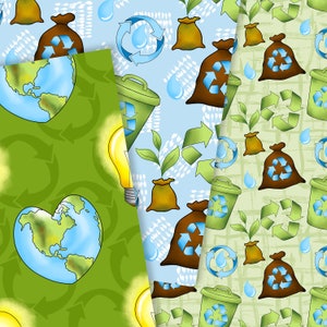 Earth Day Paper, Earth Day Pattern, Recycle Paper, Globe Paper ...