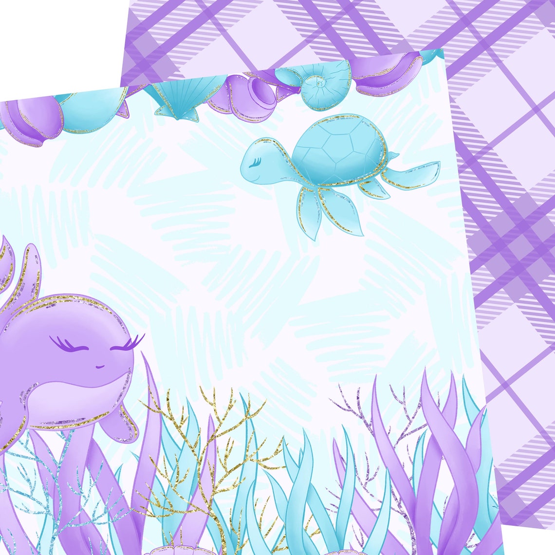 Sea Animals Digital Paper Sea Paper Animals Pattern | Etsy