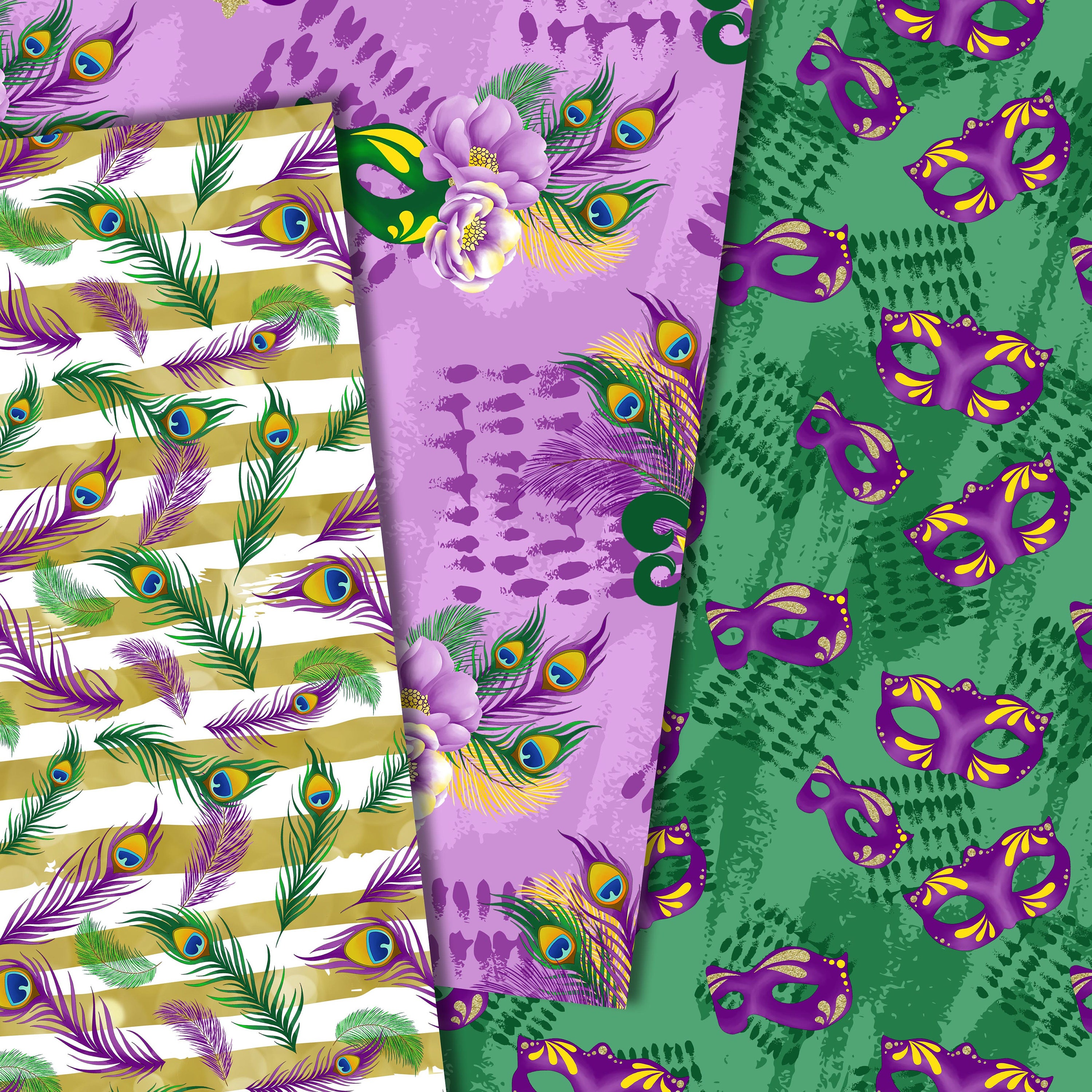 Mardi Gras Glitter Paper Fun Digital Paper Holiday Digital | Etsy