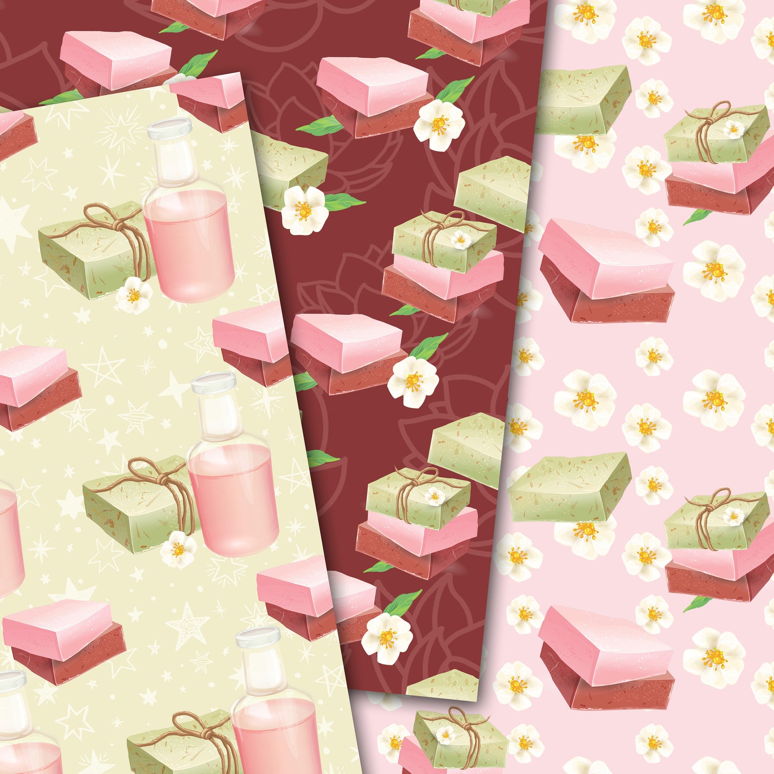 Spa Digital Paper Spa Pattern Soap Paper Wellness Paper - Etsy