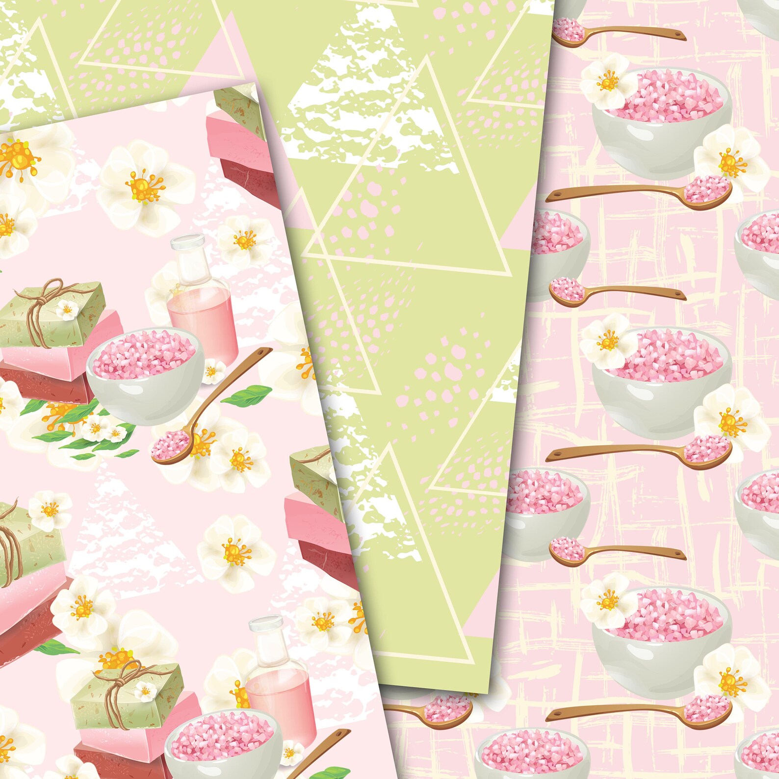 Spa Digital Paper Spa Pattern Soap Paper Wellness Paper - Etsy