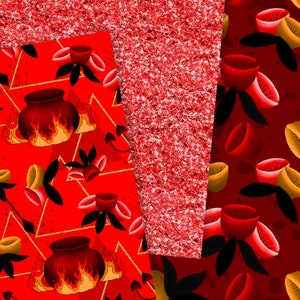 Devil Paper, Devil Pattern, Hell Digital Paper, Fire Clipart, Demon ...