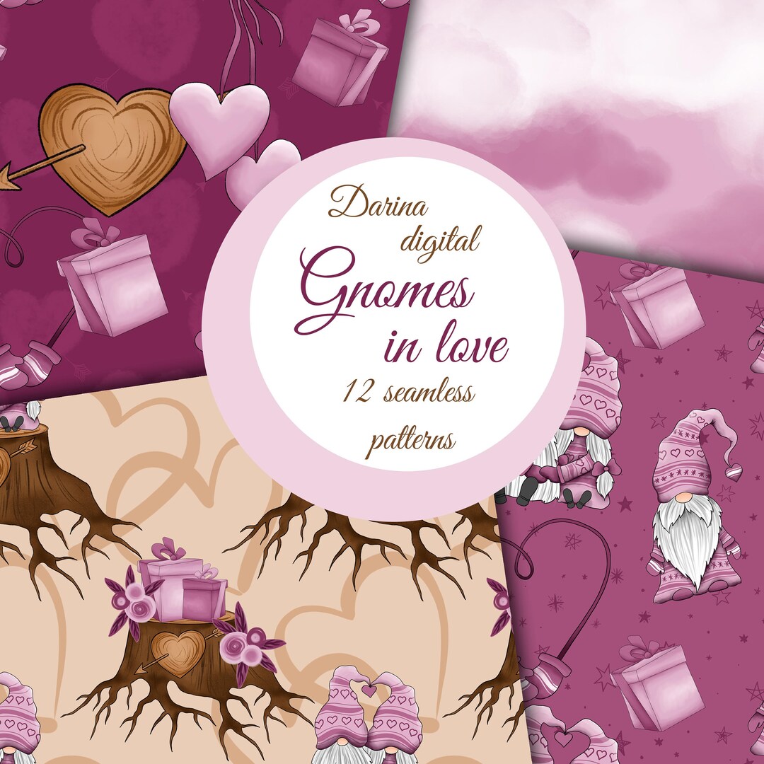Gnome Paper, Gnome Pattern, Dwarf Paper, Love Paper, Scandinavian ...