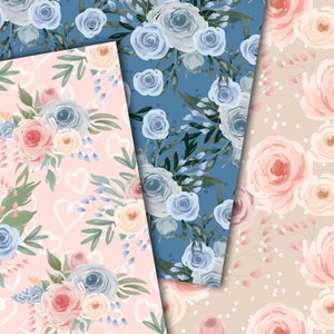 Watercolor Flower Paper, Flower Papers, Floral Papers, Flower Patterns ...