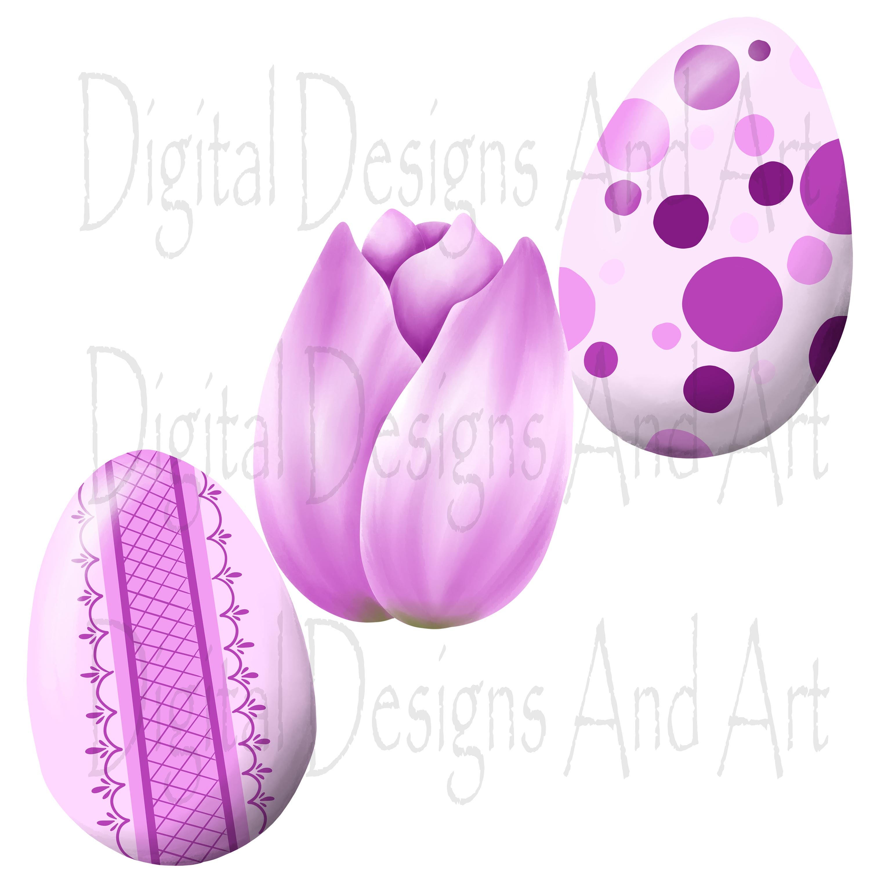 Easter Clipart Easter Eggs Illustration Spring Clipart | Etsy