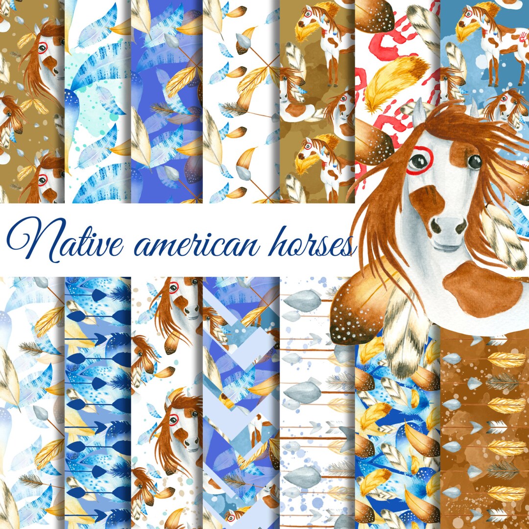 Native American Papers, American Indian Horse Patterns, Featers ...