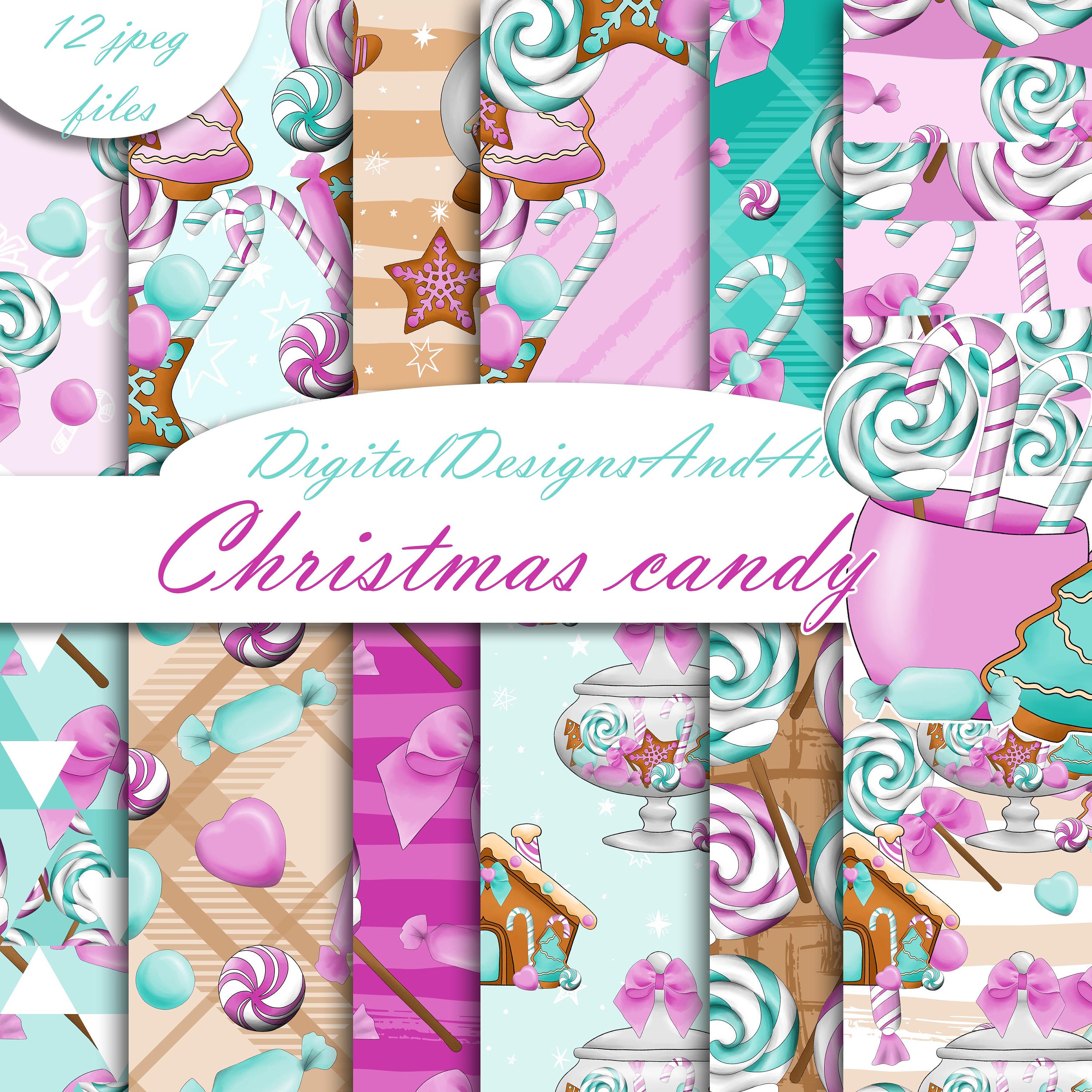 Christmas sweets paper Christmas pattern gingerbread man | Etsy