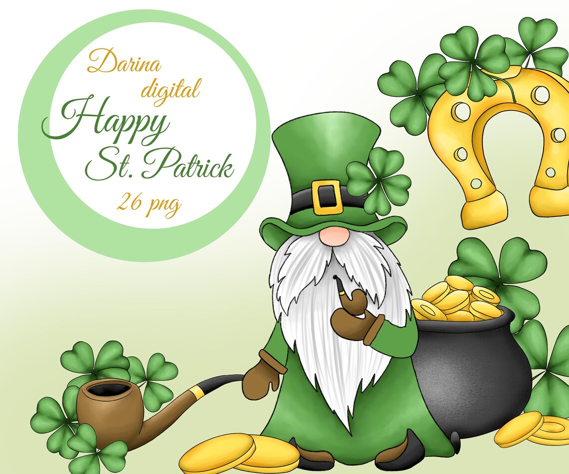 Gnome Clipart Dwarf Clipart St. Patrick Clipart St. Patrick - Etsy Canada
