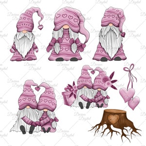 Gnome Clipart, Dwarf Clipart, Love Clipart, Valentines Day Clipart ...