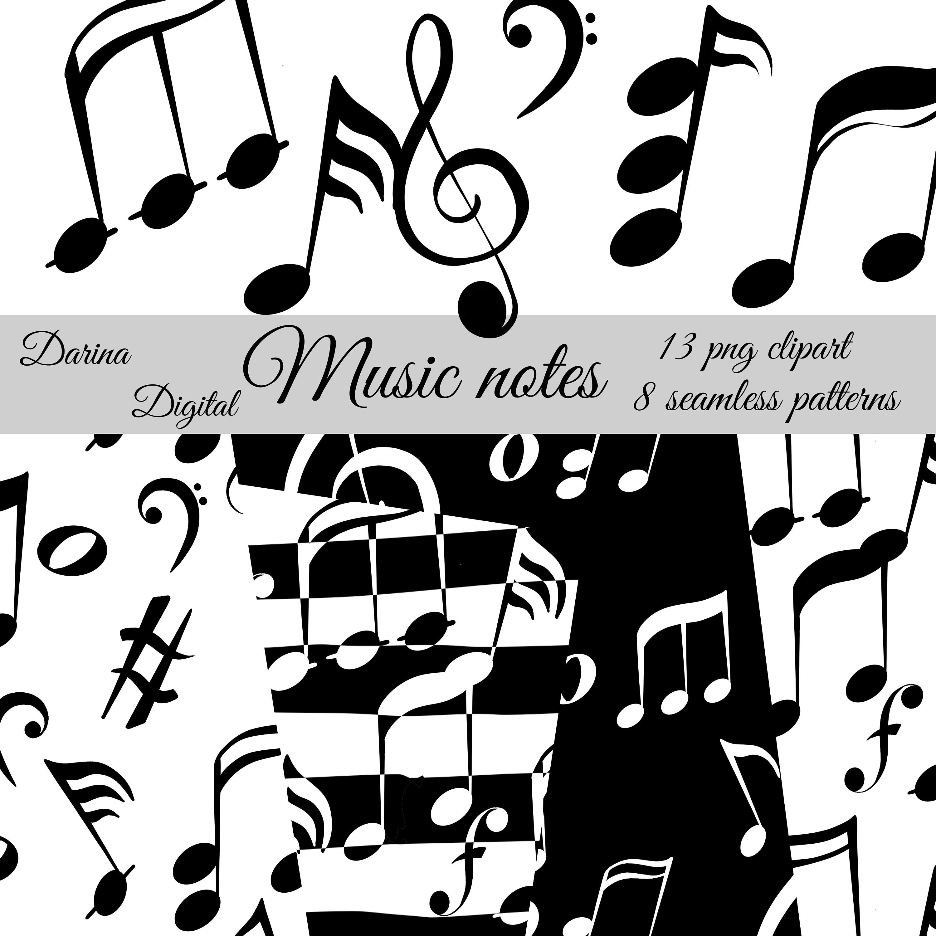 Music Notes Clipart Music Clipart Music Pattern Notes - Etsy