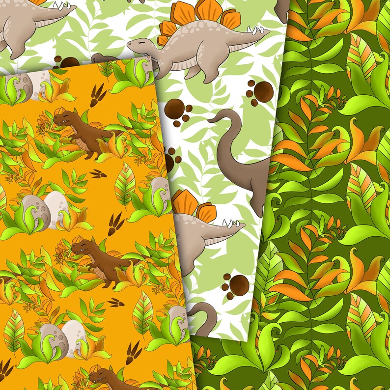 Dinosaur Digital Paper Dinosaur Pattern Seamless Pattern - Etsy Australia