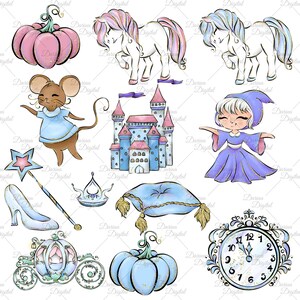 Cinderella Clipart, Princess Clipart, Fairy Tale Princess, Glass ...
