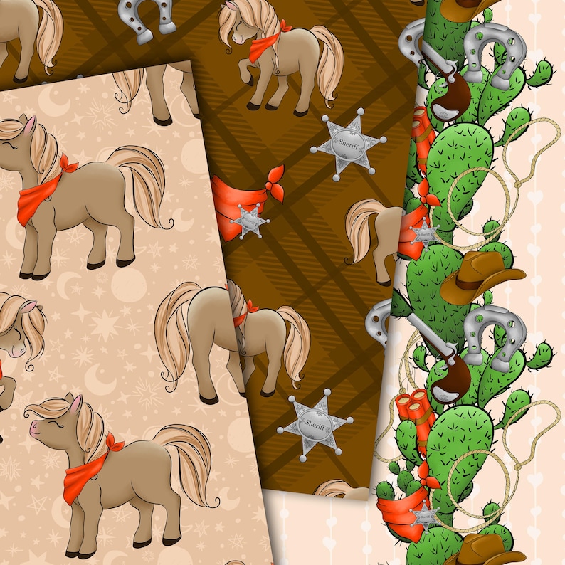 Cowboy Paper Western Pattern Wild West Paper Horse Paper - Etsy