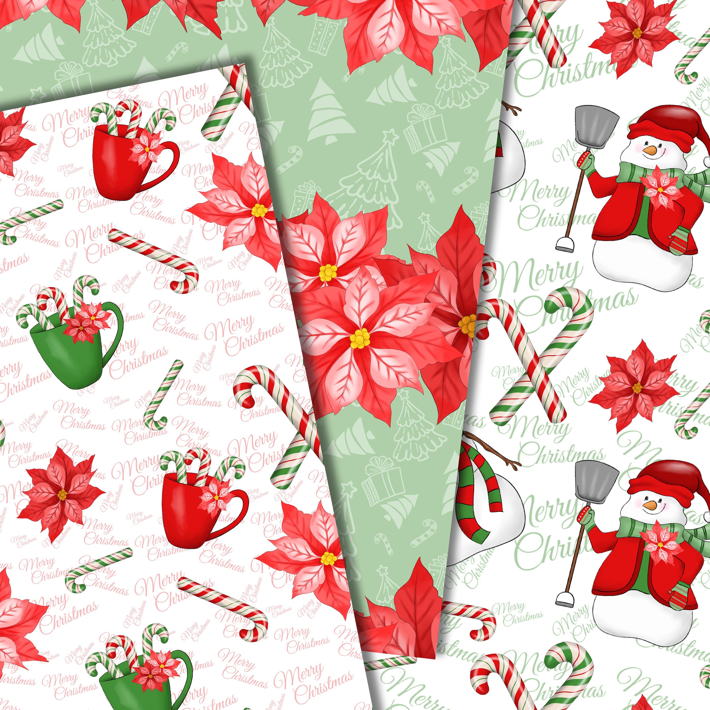 Snowman Digital Paper Scrapbook Paper Christmas Paper - Etsy