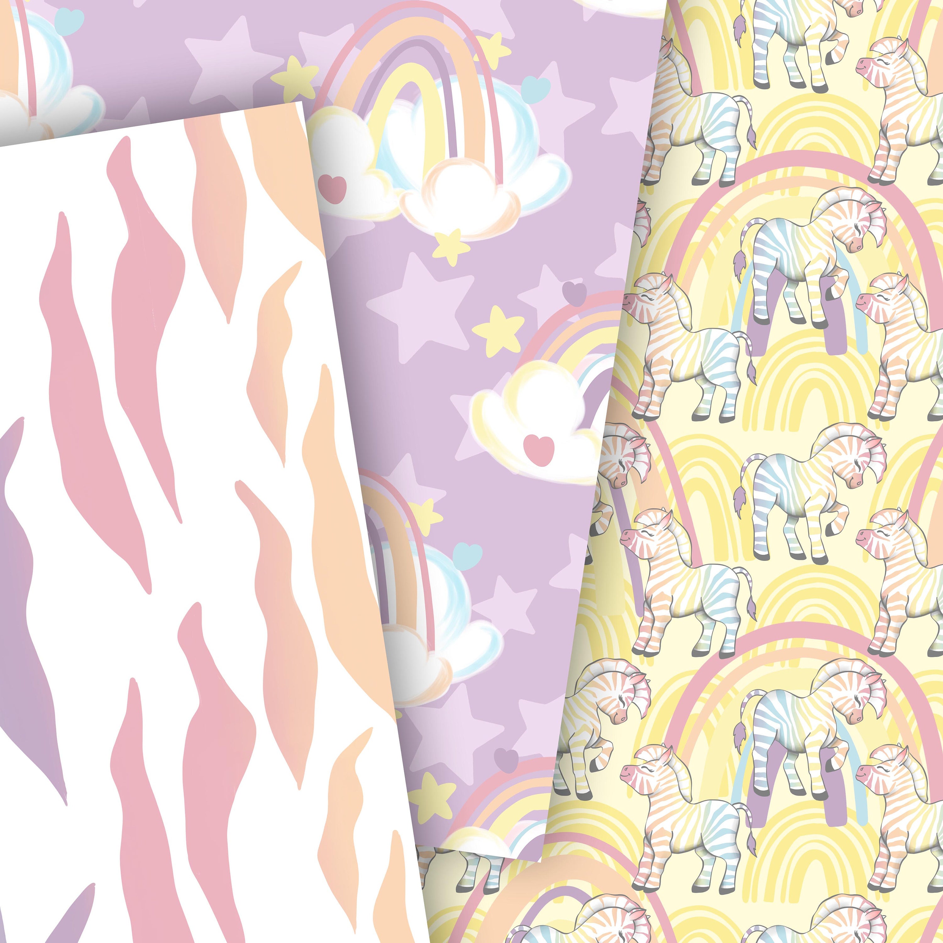 Zebra paper Rainbows paper Rainbow zebra pattern Clouds | Etsy