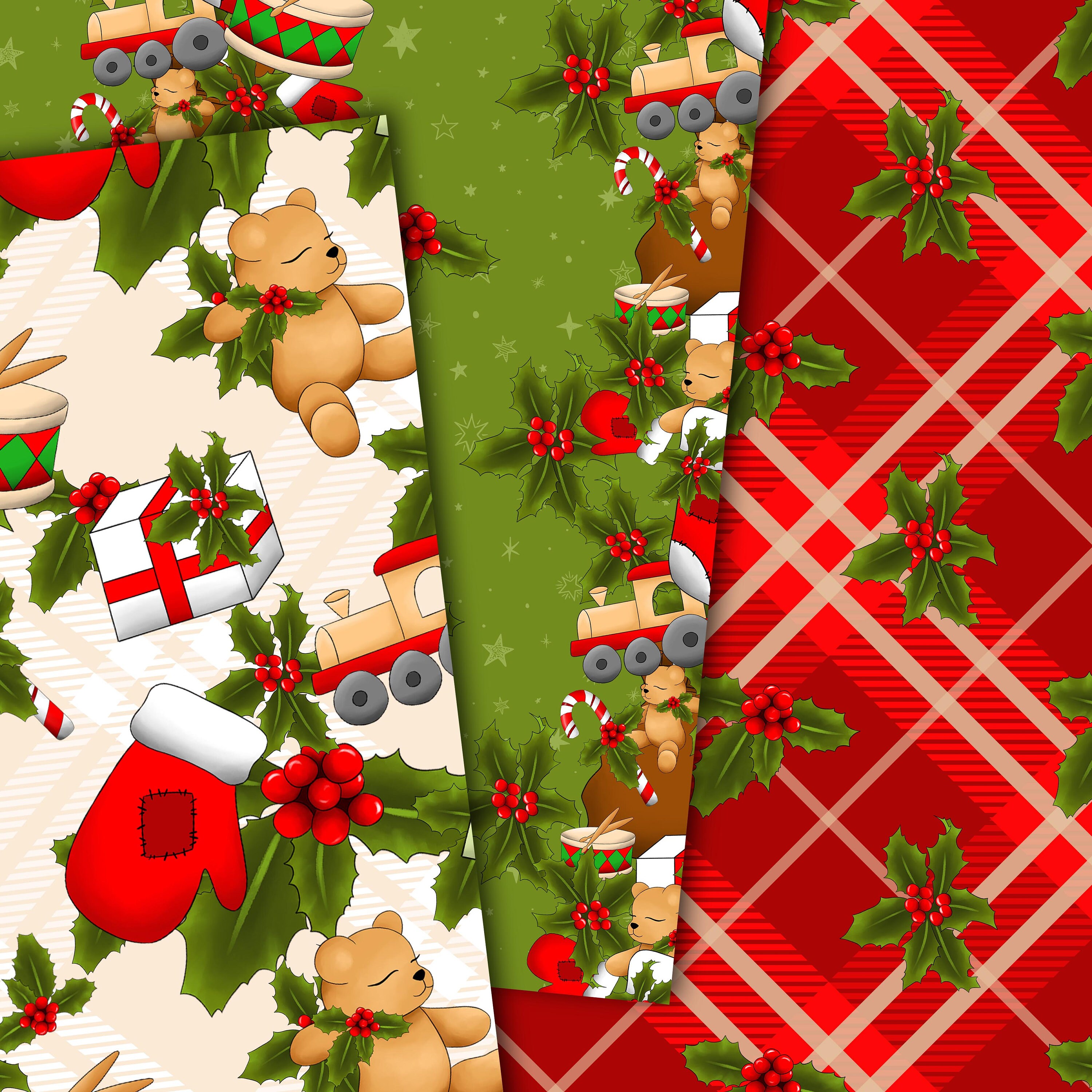 Santa Digital Paper Santa Workshop Santa Claus Paper | Etsy