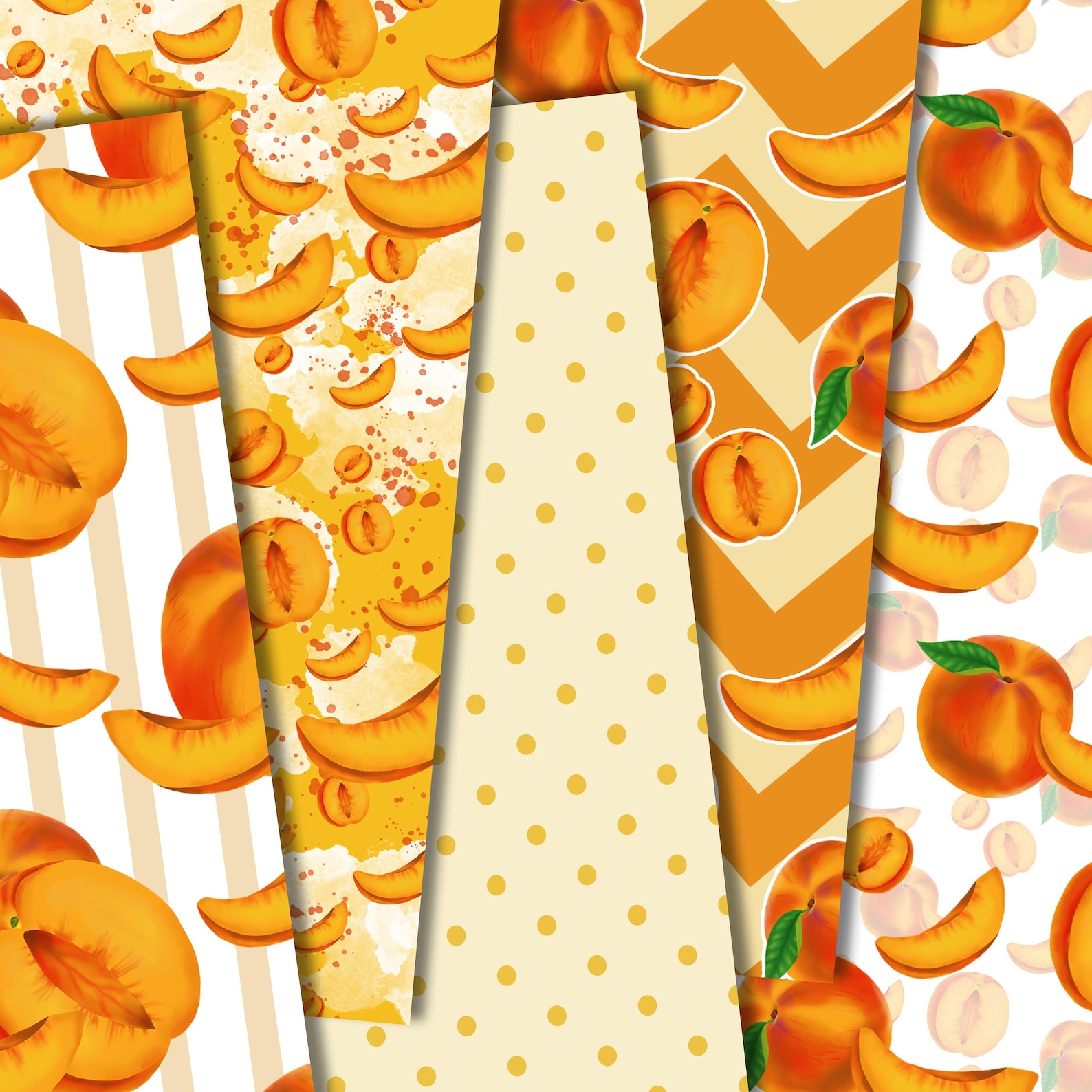 Peach Digital Paper Peaches Patterns Digital Background | Etsy