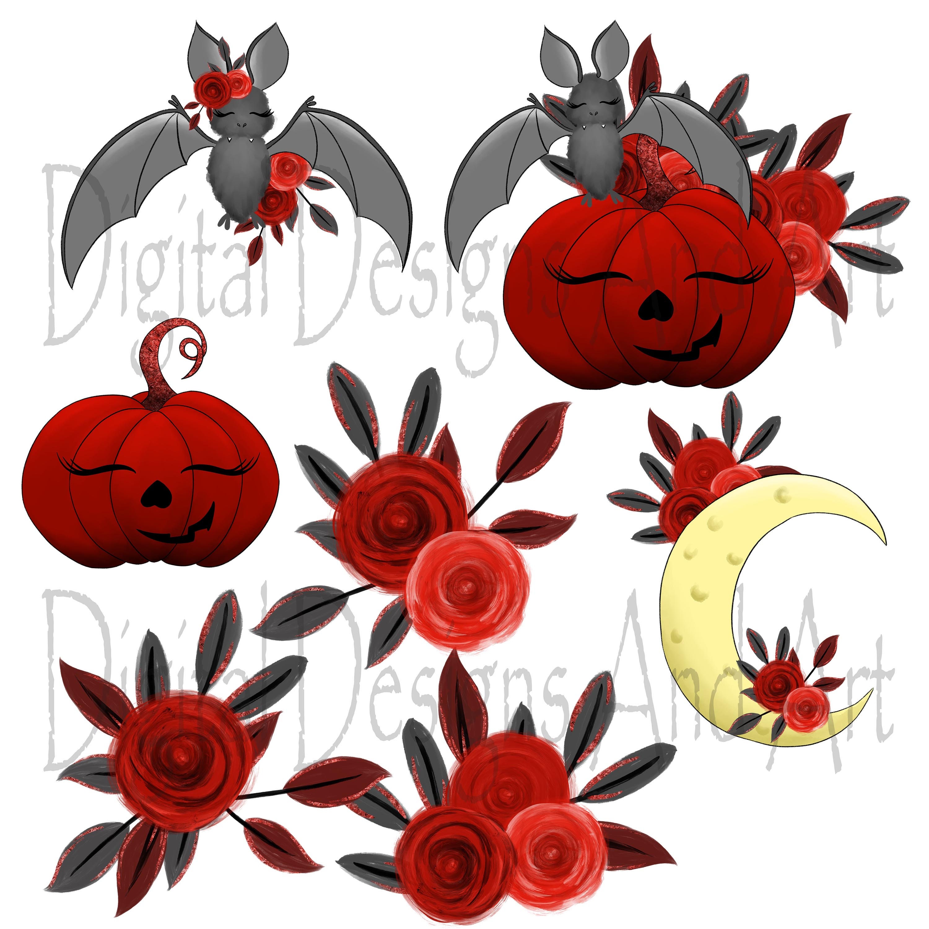 Halloween Clipart, Bat Clipart, Gothic Clipart, Clipart Glitter, Coffin ...