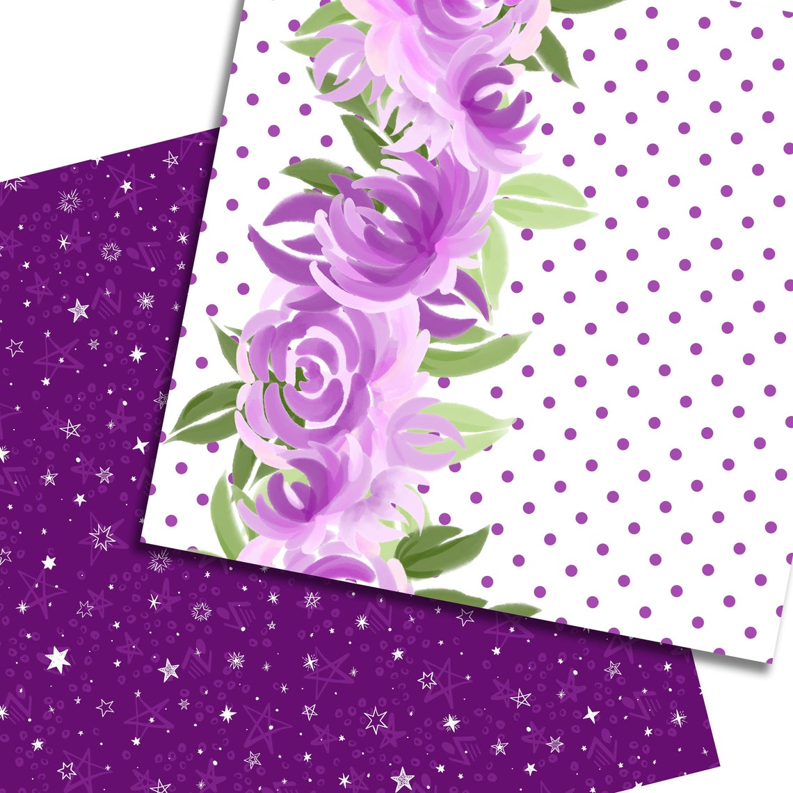 Unicorn Digital Paper Unicorn Pattern Floral Unicorn Purple | Etsy