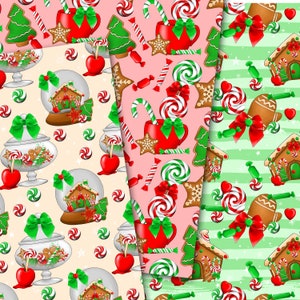 Christmas Sweets Paper, Christmas Pattern, Christmas Cookies Paper ...