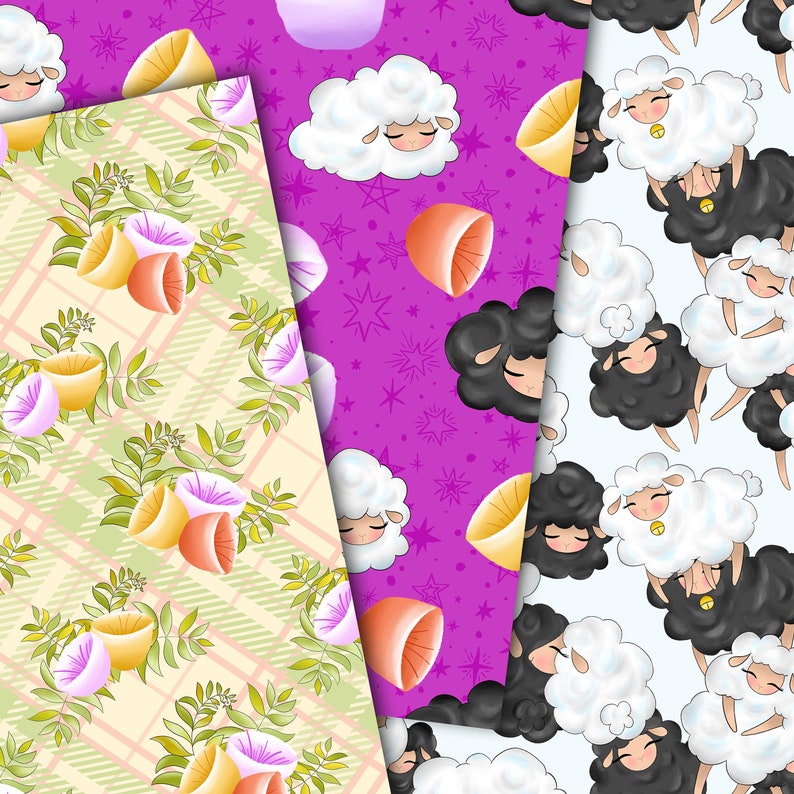 Sheep Digital Paper Sheep Pattern Lamb Paper Lamb Pattern - Etsy