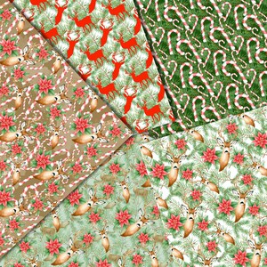 Christmas Digital Paper, Christmas Background, Seamless Patterns ...