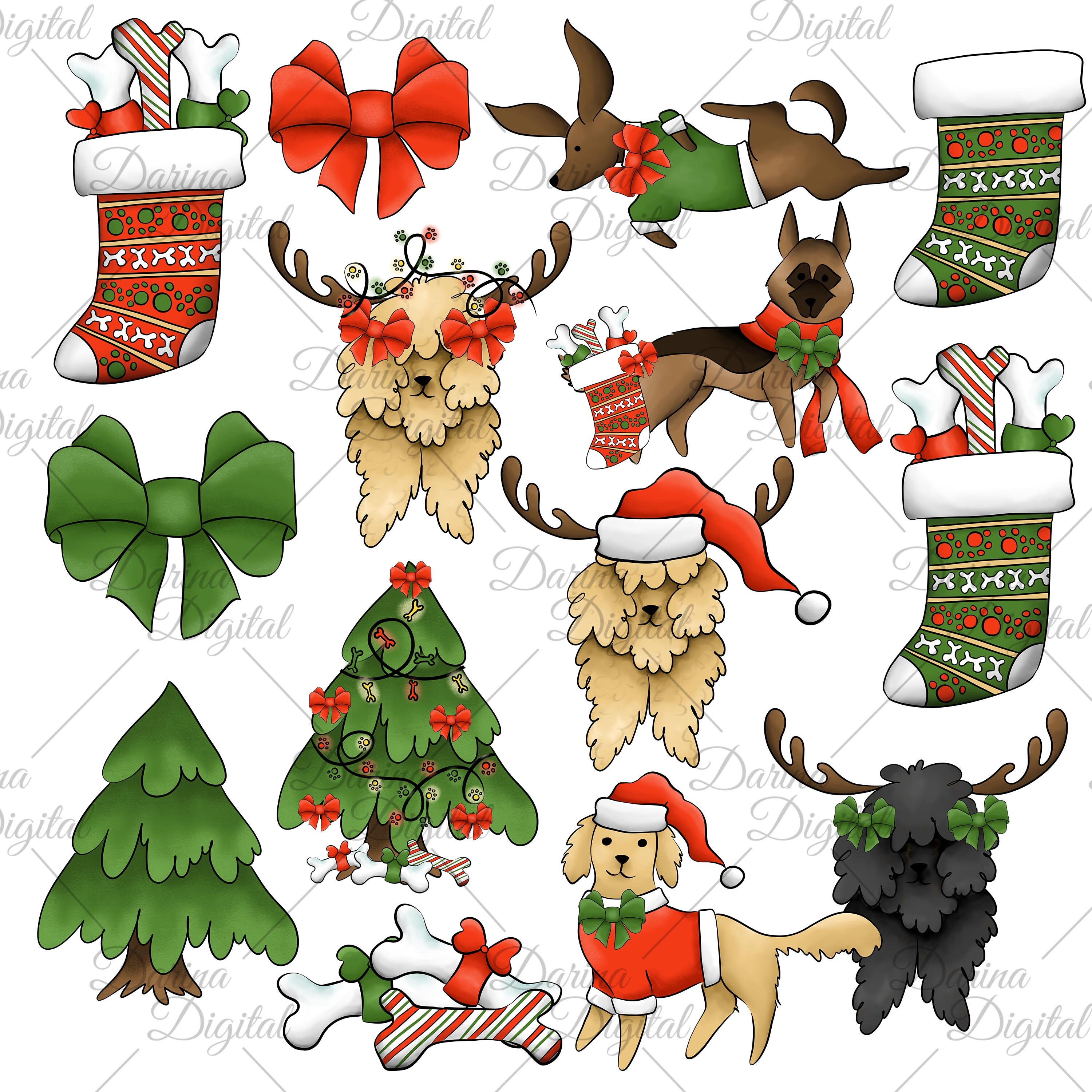 Christmas Dogs Clipart Christmas Clipart Dog Clipart Puppy - Etsy