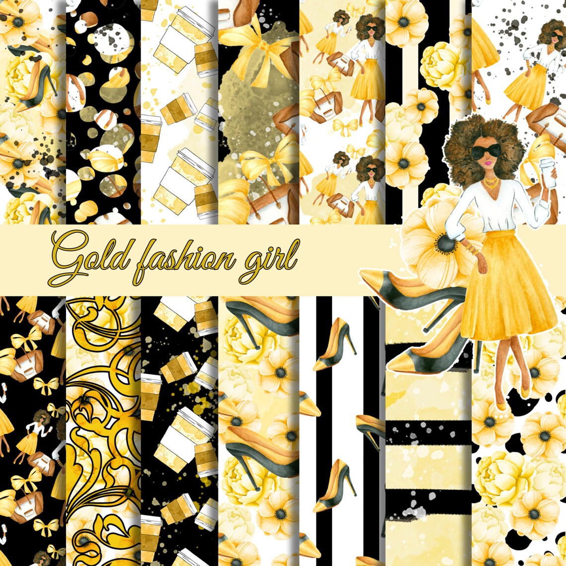 Digital Paper Fashion Digital Paper Pack Floral Digital - Etsy