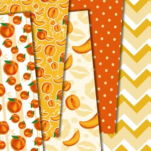 Peach Digital Paper, Peaches Patterns, Digital Background, Scrapbook ...
