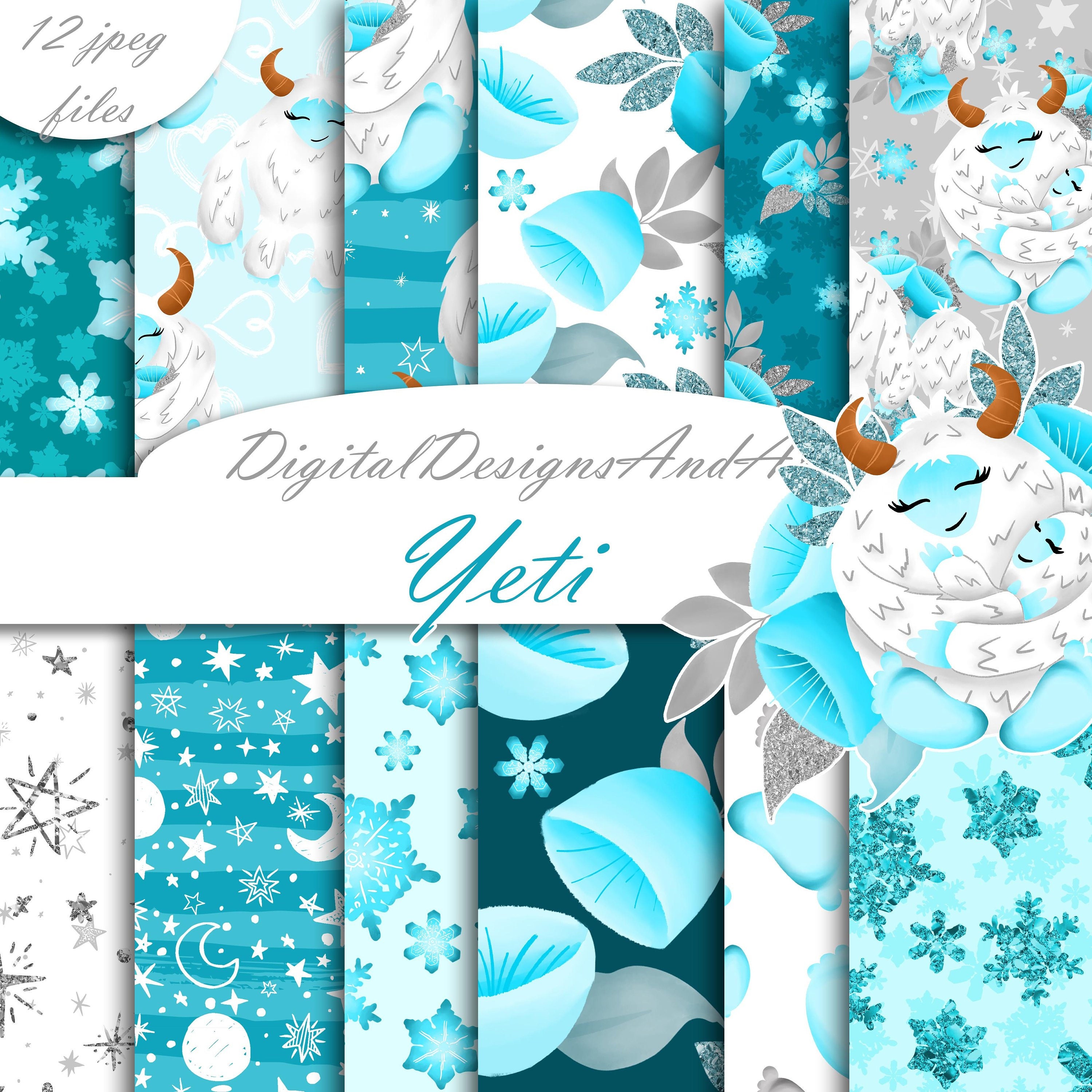 Yeti Digital Paper Abominable Snowman Paper Big Foot - Etsy