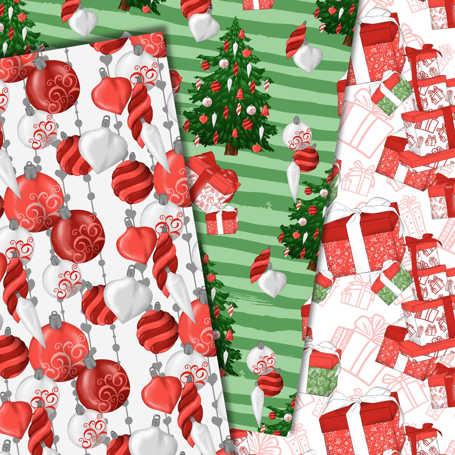 Christmas Paper Presents Paper Christmas Presents Xmas | Etsy