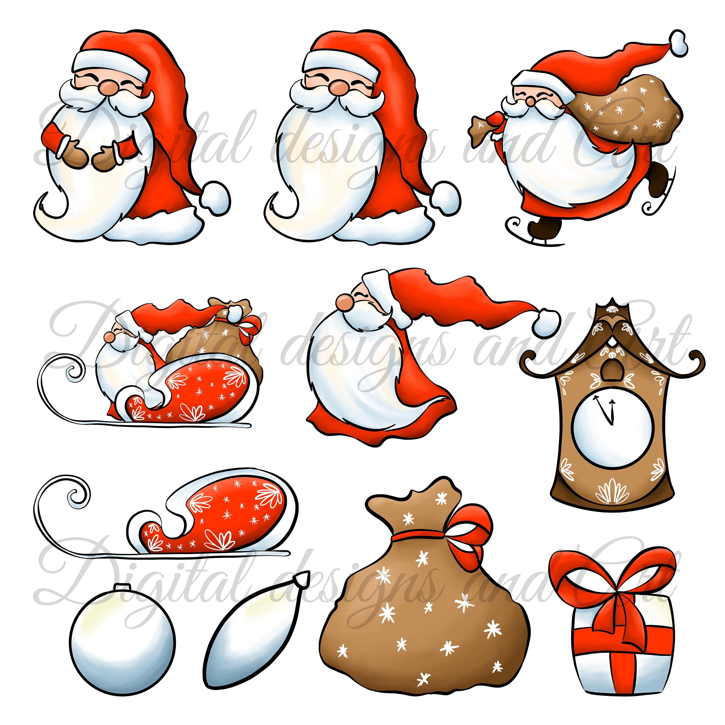 Santa Claus Clipart, Santa Clipart, Santa Illustration, Christmas ...