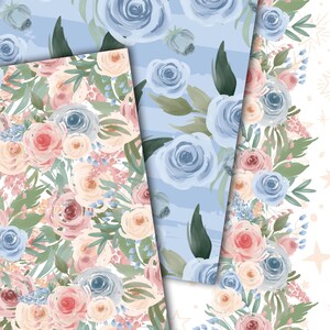 Watercolor Flower Paper, Flower Papers, Floral Papers, Flower Patterns ...