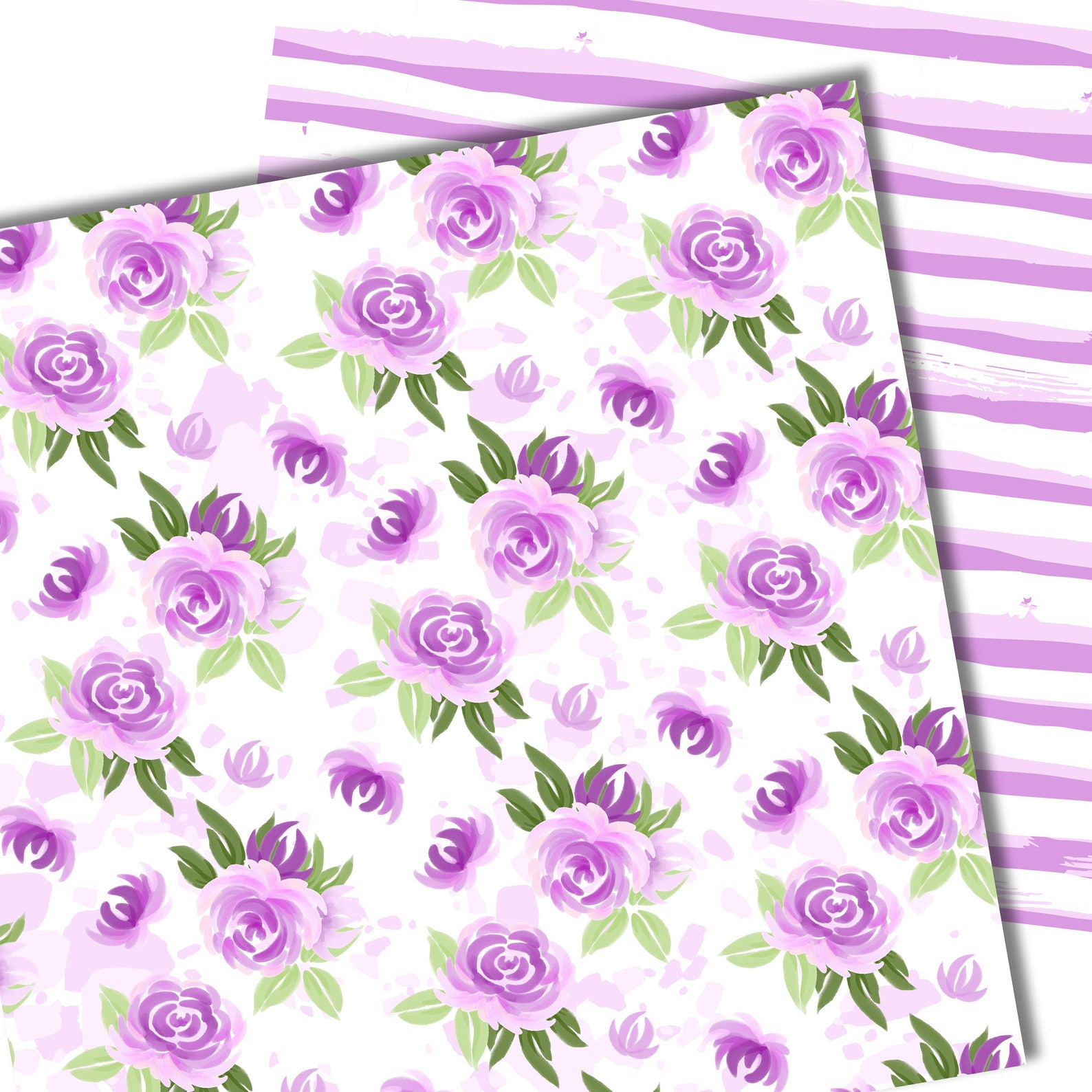 Unicorn Digital Paper Unicorn Pattern Floral Unicorn Purple | Etsy