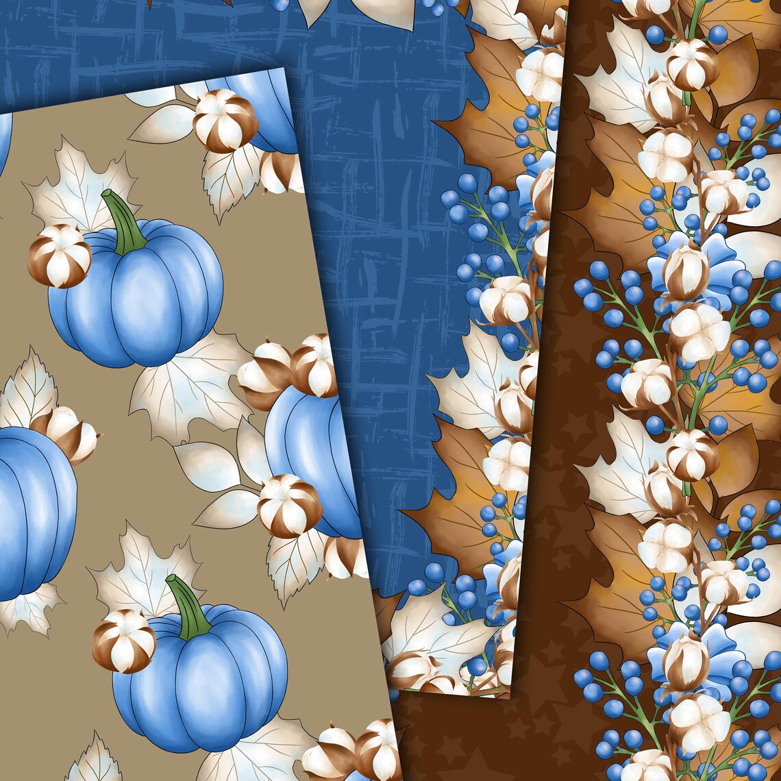 Pumpkin paper autumn pattern Cotton paper Autumn pumpkins | Etsy