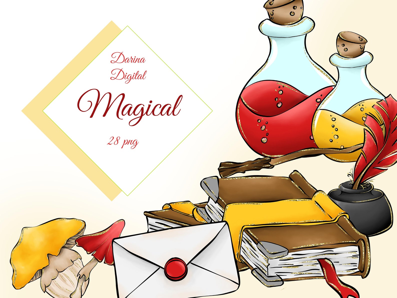 Magic Clipart Wizard Clipart Witch Clipart Spells Book - Etsy