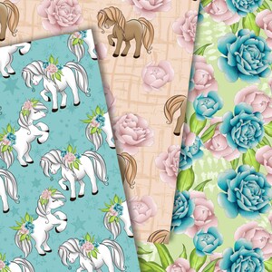 Horse Paper, Horse Pattern, Pony Paper, Pony Pattern, Seamless Paper ...