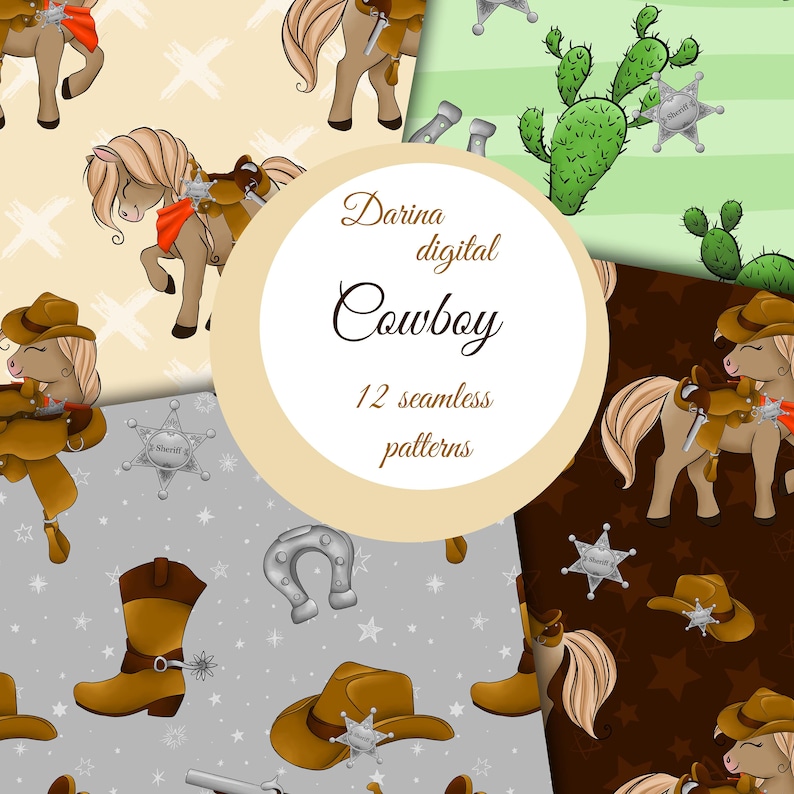 Cowboy Paper Western Pattern Wild West Paper Horse Paper - Etsy