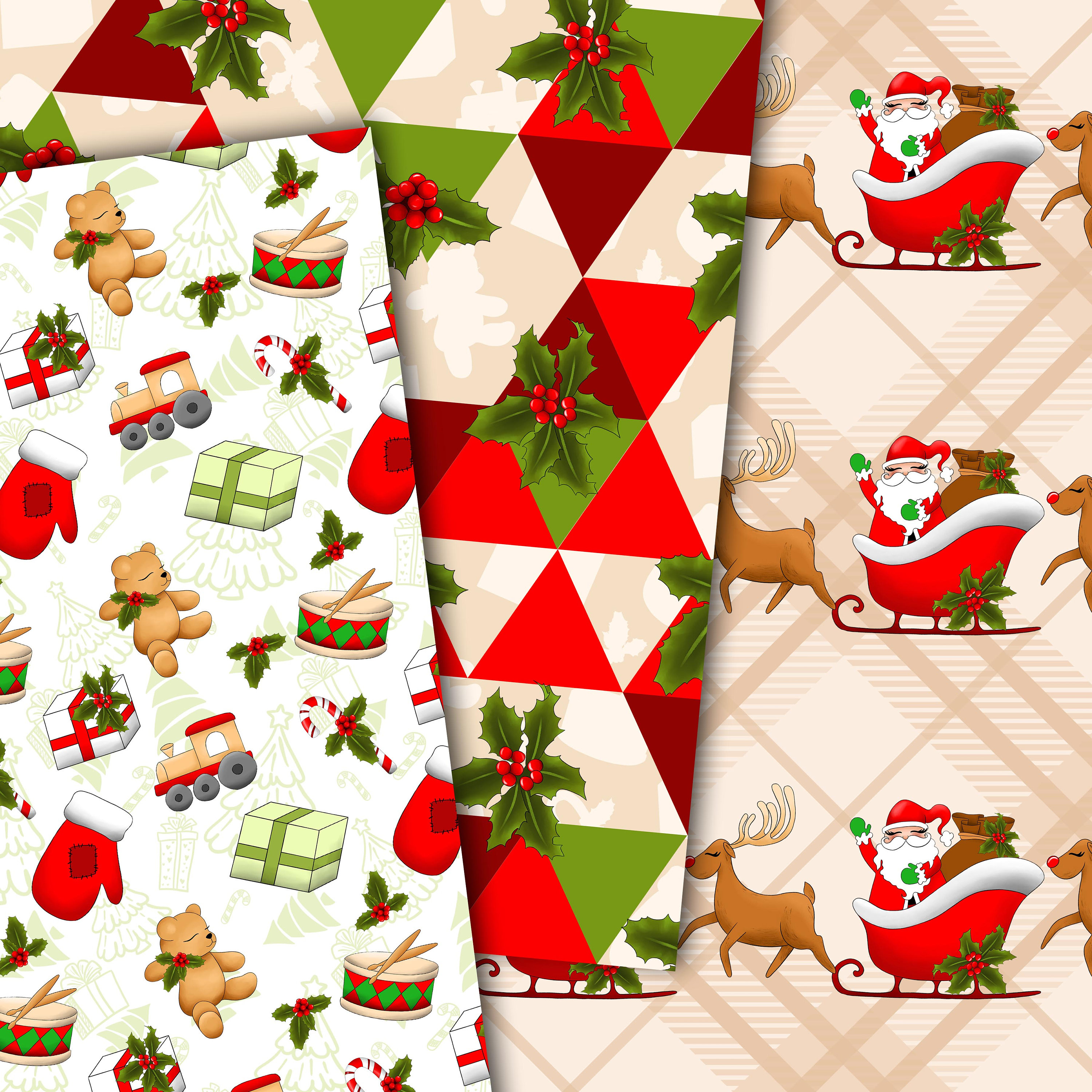 Santa Digital Paper Santa Workshop Santa Claus Paper | Etsy