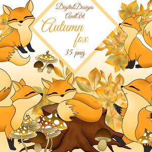 Fox Clipart, Autumn Clipart, Autumn Leaves Clipart, Fall Clipart, Fall ...