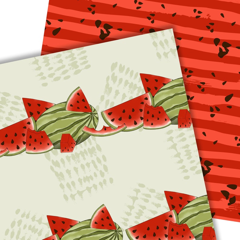 Watermelon Paper Melon Digital Paper Watermelon Pattern - Etsy