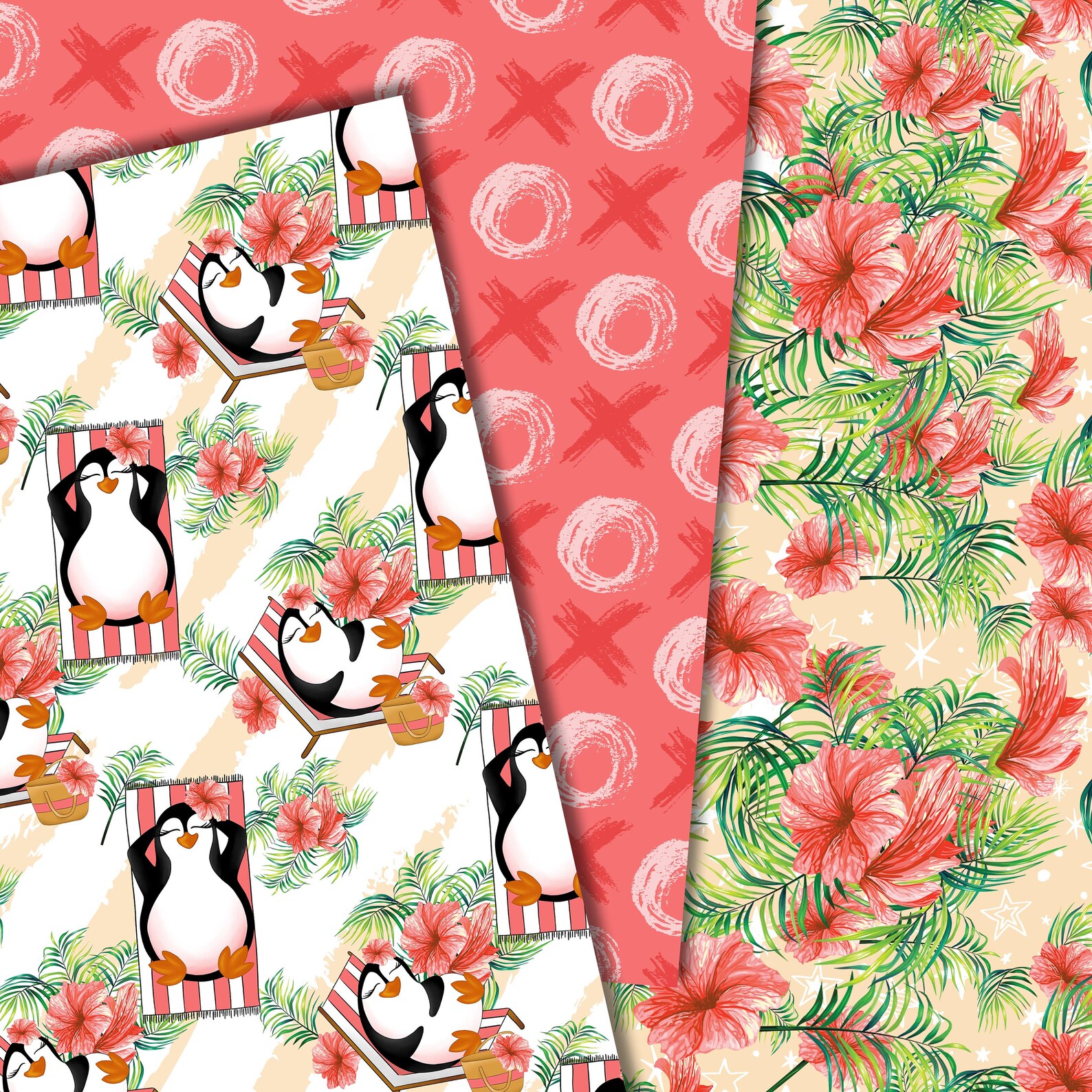 Beach Penguins Paper Penguin Paper Planner Paper Scrapbook | Etsy