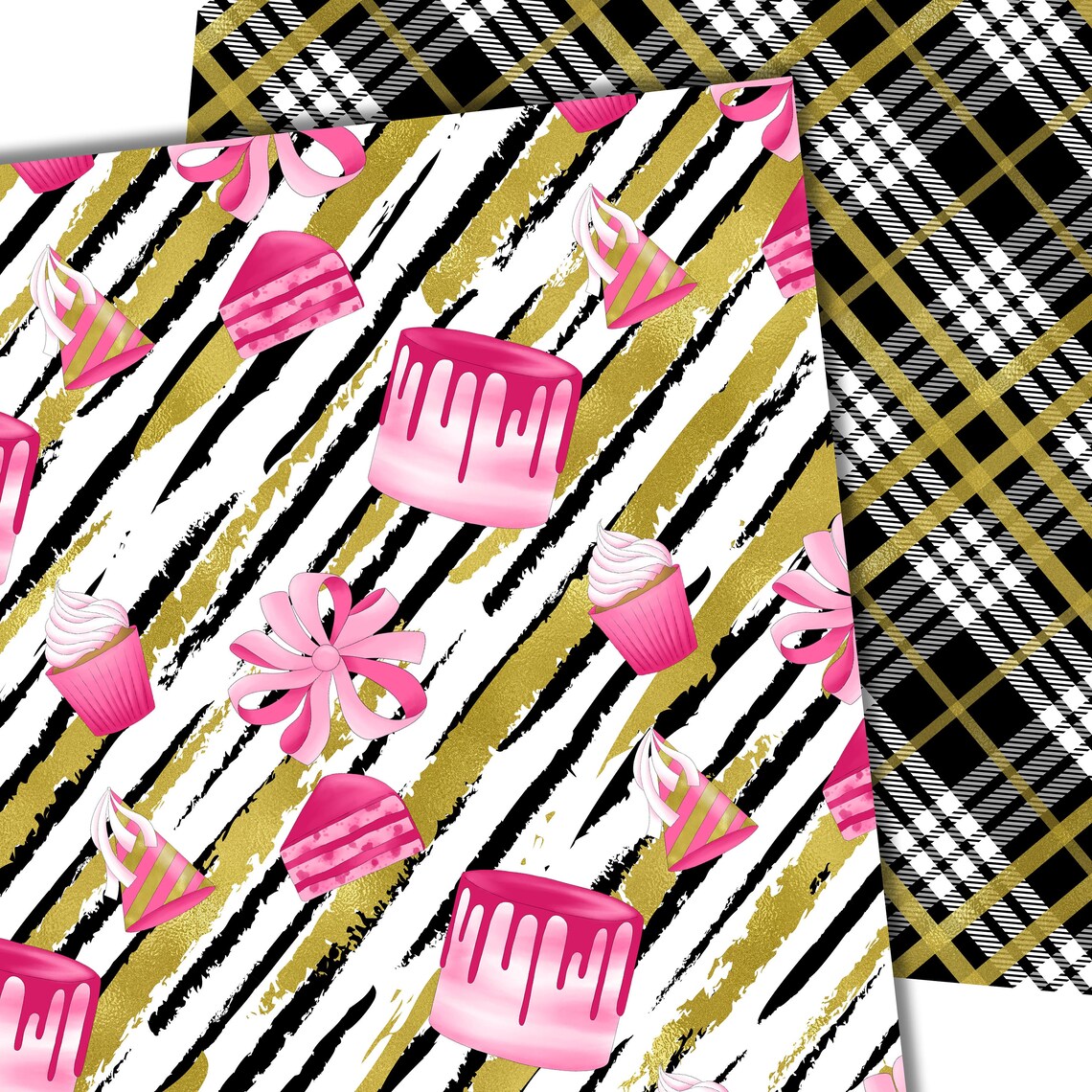 Birthday Digital Paper, Happy Birthday Pattern, Cake Paper, Planner ...