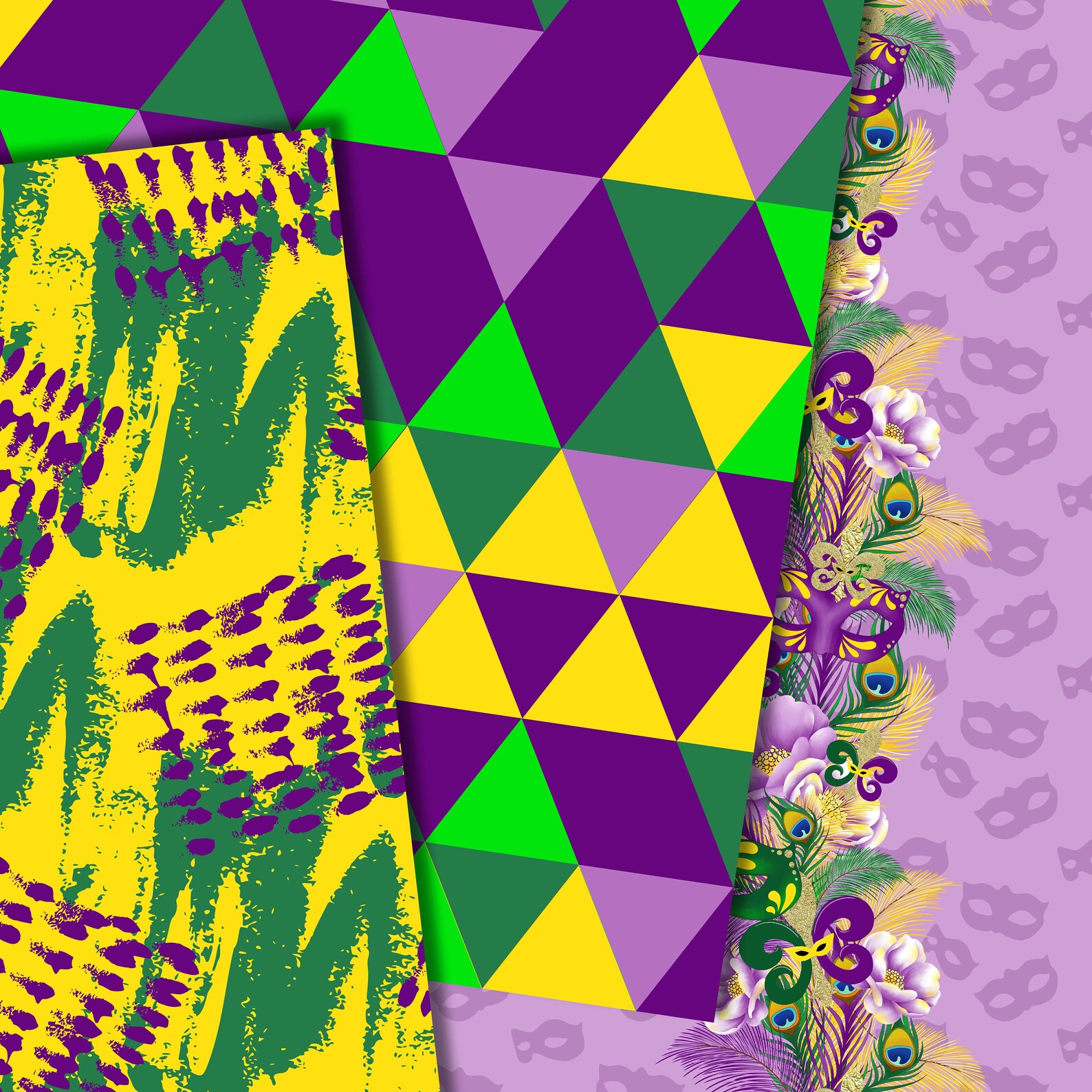 Mardi Gras Glitter Paper Fun Digital Paper Holiday Digital - Etsy