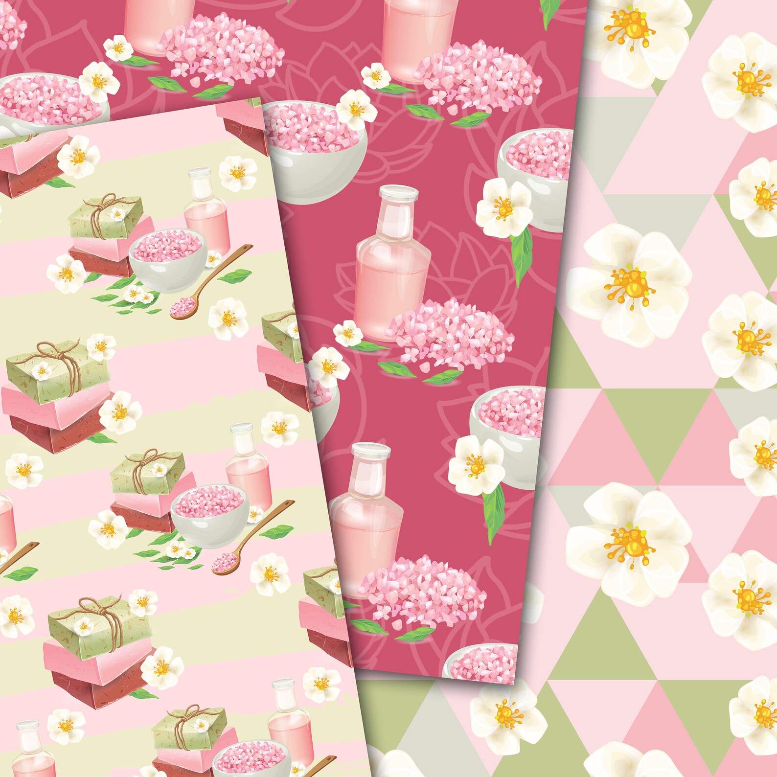 Spa Digital Paper Spa Pattern Soap Paper Wellness Paper - Etsy